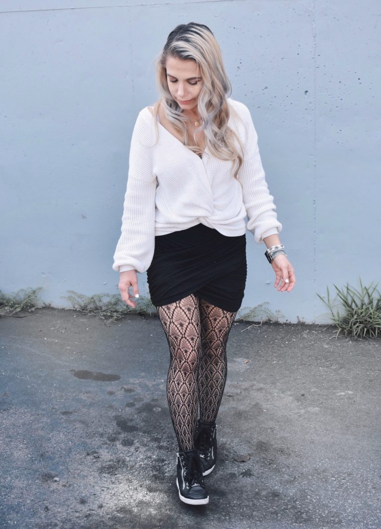 Fishnet Tights Outfit Ideas - Fall Street Style 2018 • COVET by tricia
